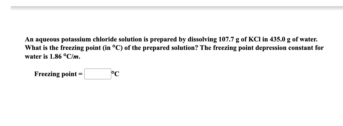 Solved An aqueous potassium chloride solution is prepared by | Chegg.com