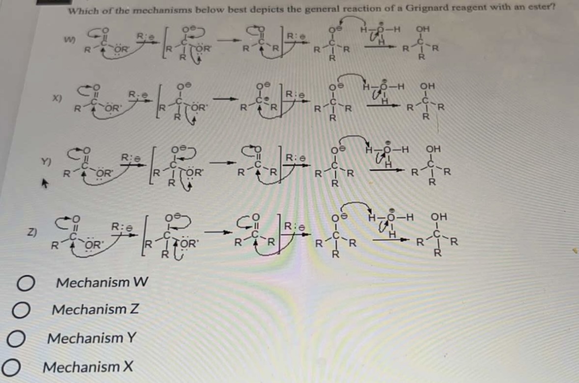 Solved Which of the mechanisms below best depicts the | Chegg.com