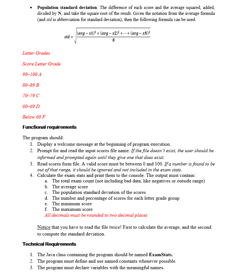 Solved Design And Implement A Java Program That Processes