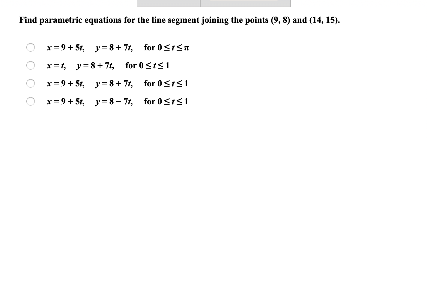 Solved Find parametric equations for the line segment | Chegg.com