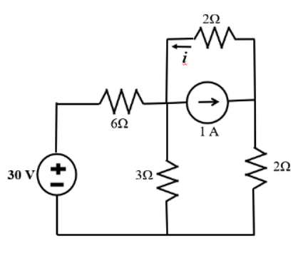 Solved Using superposition theorem, find the value of i | Chegg.com