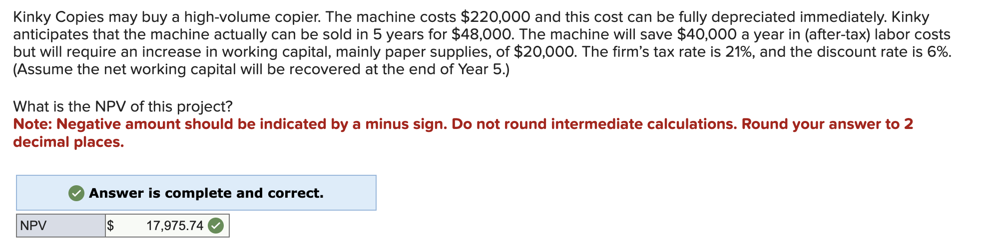 Solved Kinky Copies may buy a high-volume copier. The | Chegg.com