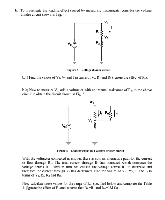 Solved b. To investigate the loading effect caused by | Chegg.com