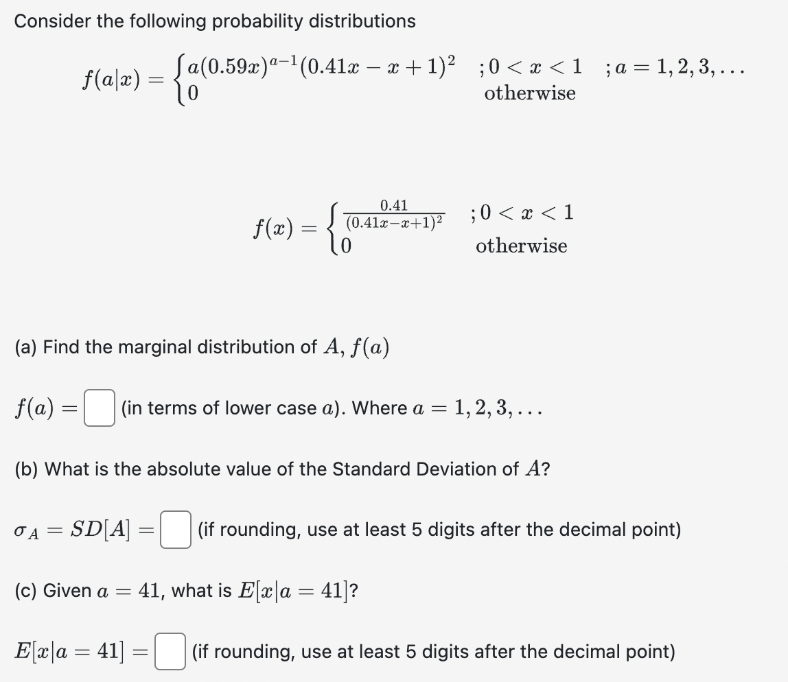 Solved Consider the following probability distributions | Chegg.com