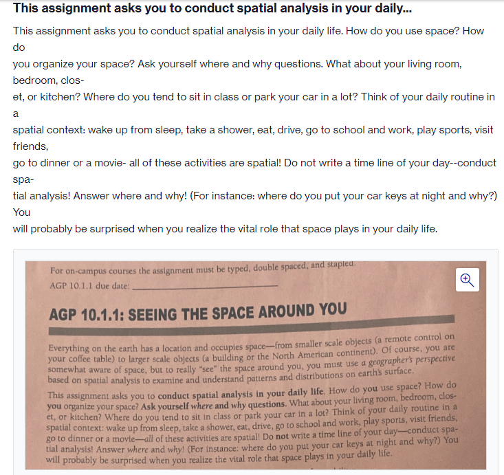Solved This assignment asks you to conduct spatial analysis | Chegg.com