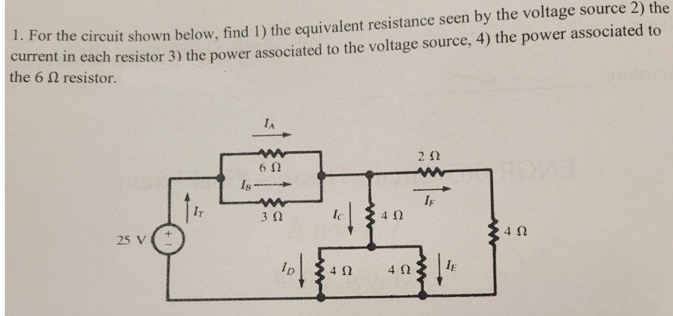 Solved For the circuit shown below, find 1) ﻿the equivalent | Chegg.com