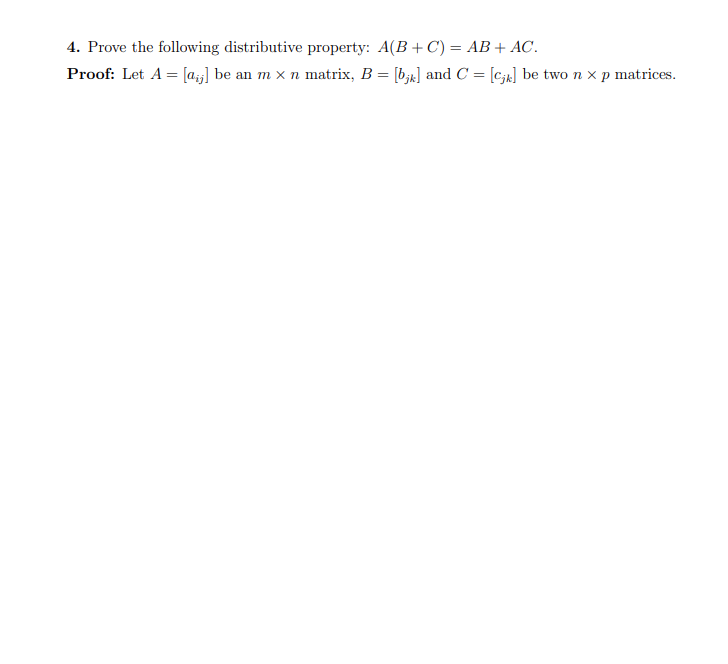 Solved 4. Prove the following distributive property: | Chegg.com