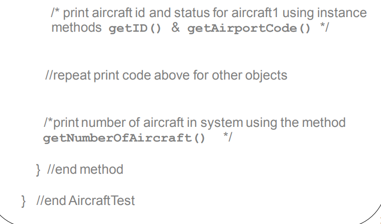 Solved JAVA exercise: Please see the code and the class | Chegg.com