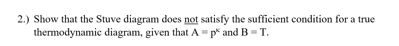 Solved 2.) Show that the Stuve diagram does not satisfy the | Chegg.com