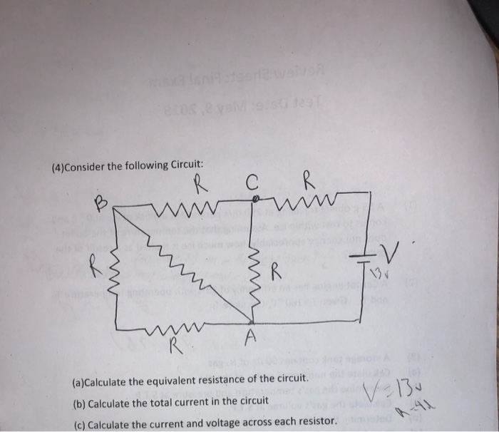 Solved (4)Consider the following Circuit: (a)Calculate the | Chegg.com