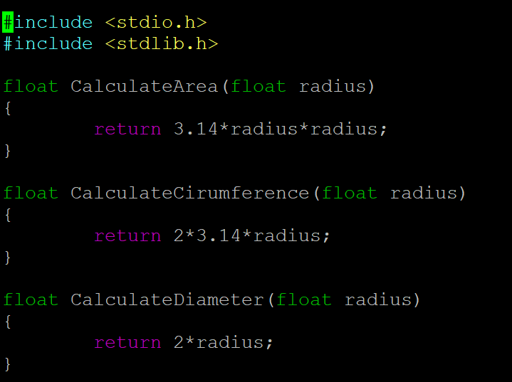 Solved #include #include float CalculateArea (float | Chegg.com