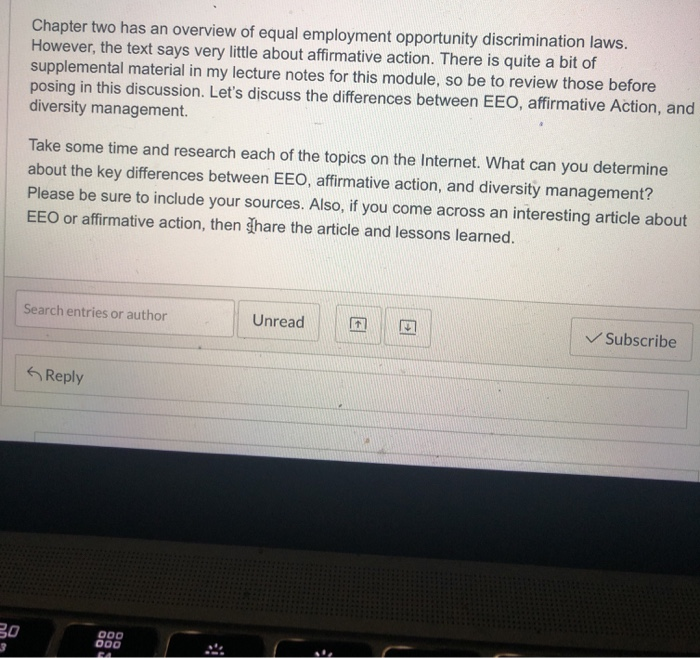 Solved Chapter two has an overview of equal employment | Chegg.com