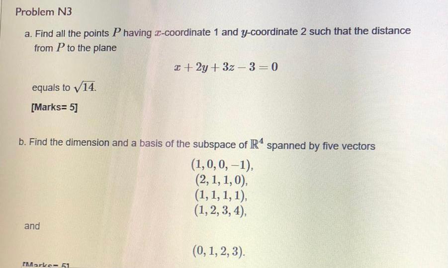 Solved Problem N3 a. Find all the points P having | Chegg.com