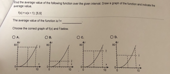 Solved Find The Average Value Of The Following Function Over