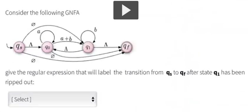 Solved Consider the following GNFA 6 a+b 95 A 90 A 91 95 | Chegg.com