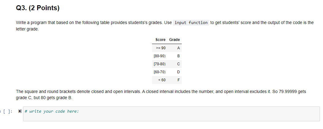 Solved This is for Python, please help Q3. (2 Points) Write | Chegg.com