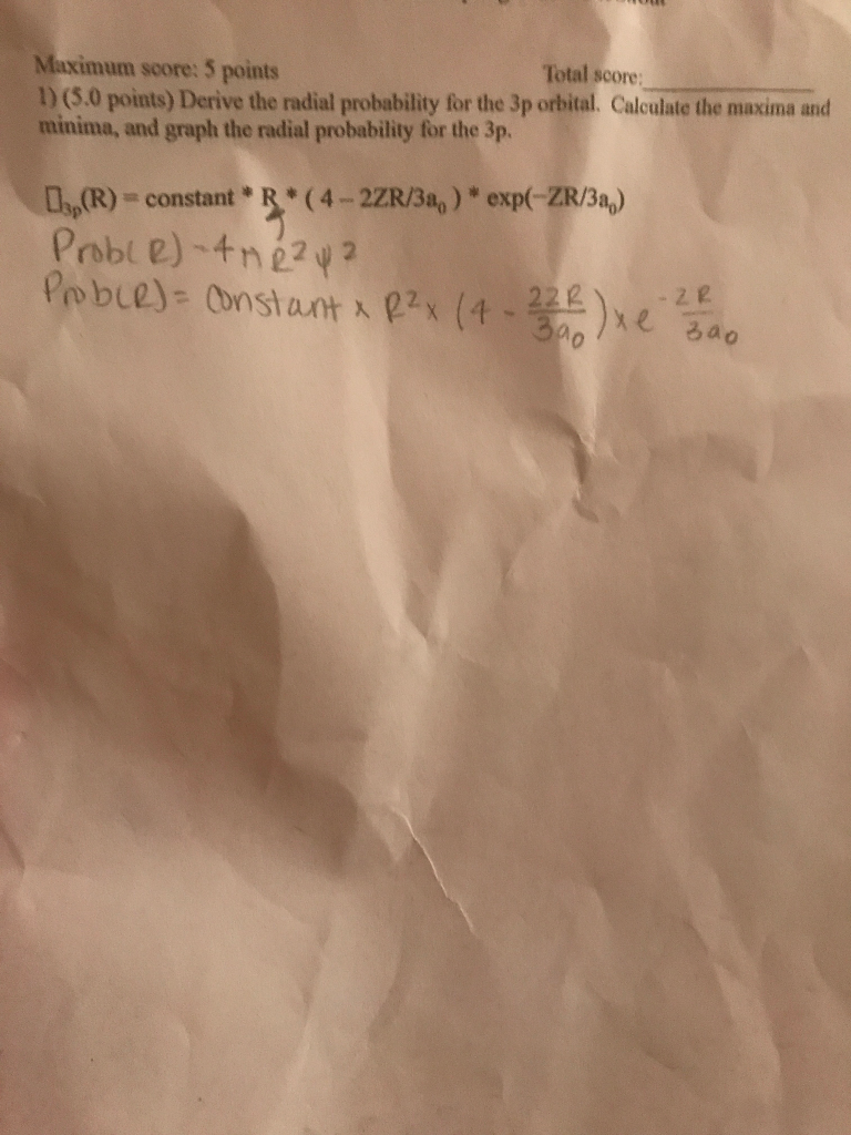 Solved Maximum score: 5 points Total score 1) (5.0 points) | Chegg.com