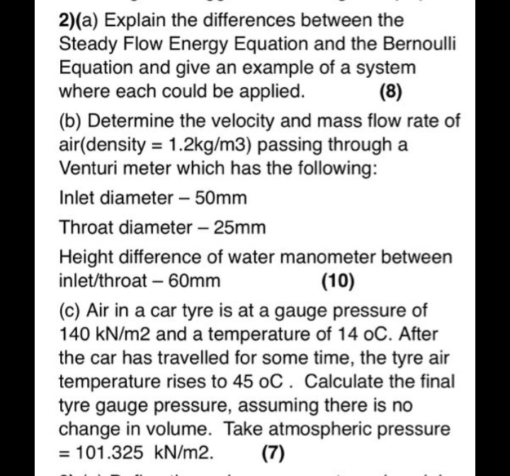 Solved 2)(a) Explain the differences between the Steady Flow | Chegg.com