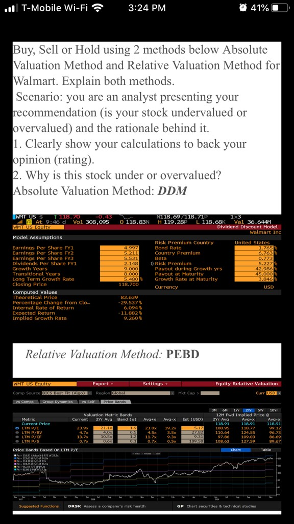 Buy, Sell or Hold using 2 methods. Absolute Value | Chegg.com