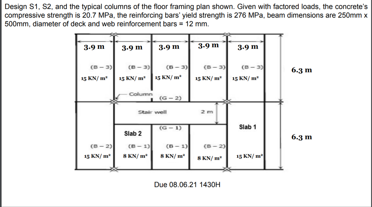 Solved Design S1, S2, and the typical columns of the floor | Chegg.com