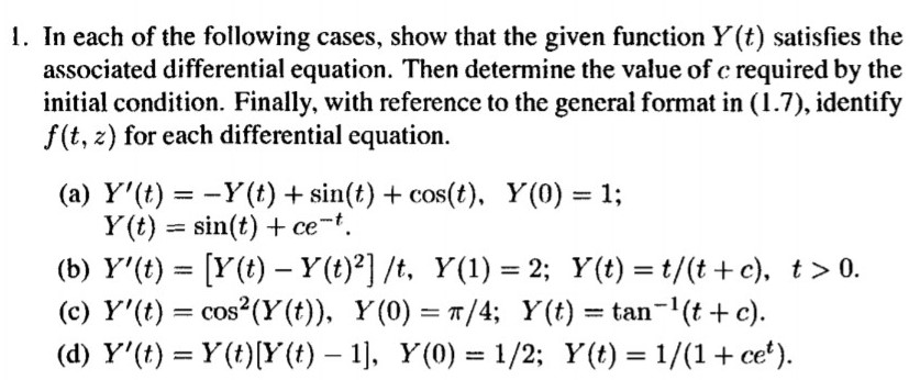 Solved 1. In each of the following cases, show that the | Chegg.com