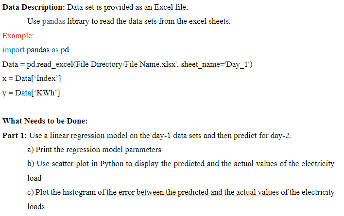 Solved Problem Description: The electricity consumptions of | Chegg.com