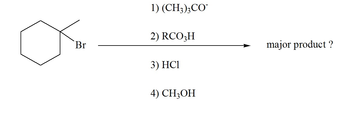 Solved 1) (CH3),CO 2) RCO3H Br major product? 3) HCl 4) | Chegg.com