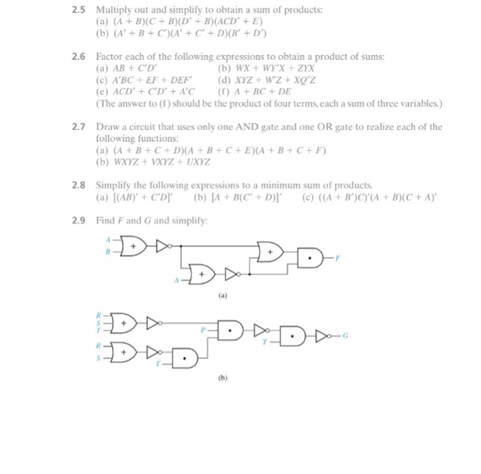 Solved 2.5 Multiply out and simplify to obtain a sum of | Chegg.com