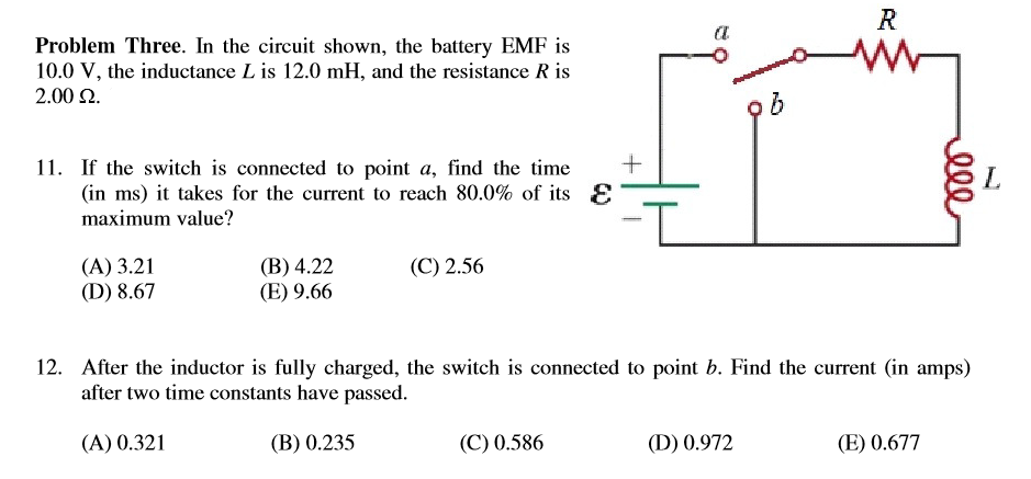 Solved Problem Three. In the circuit shown, the battery EMF | Chegg.com