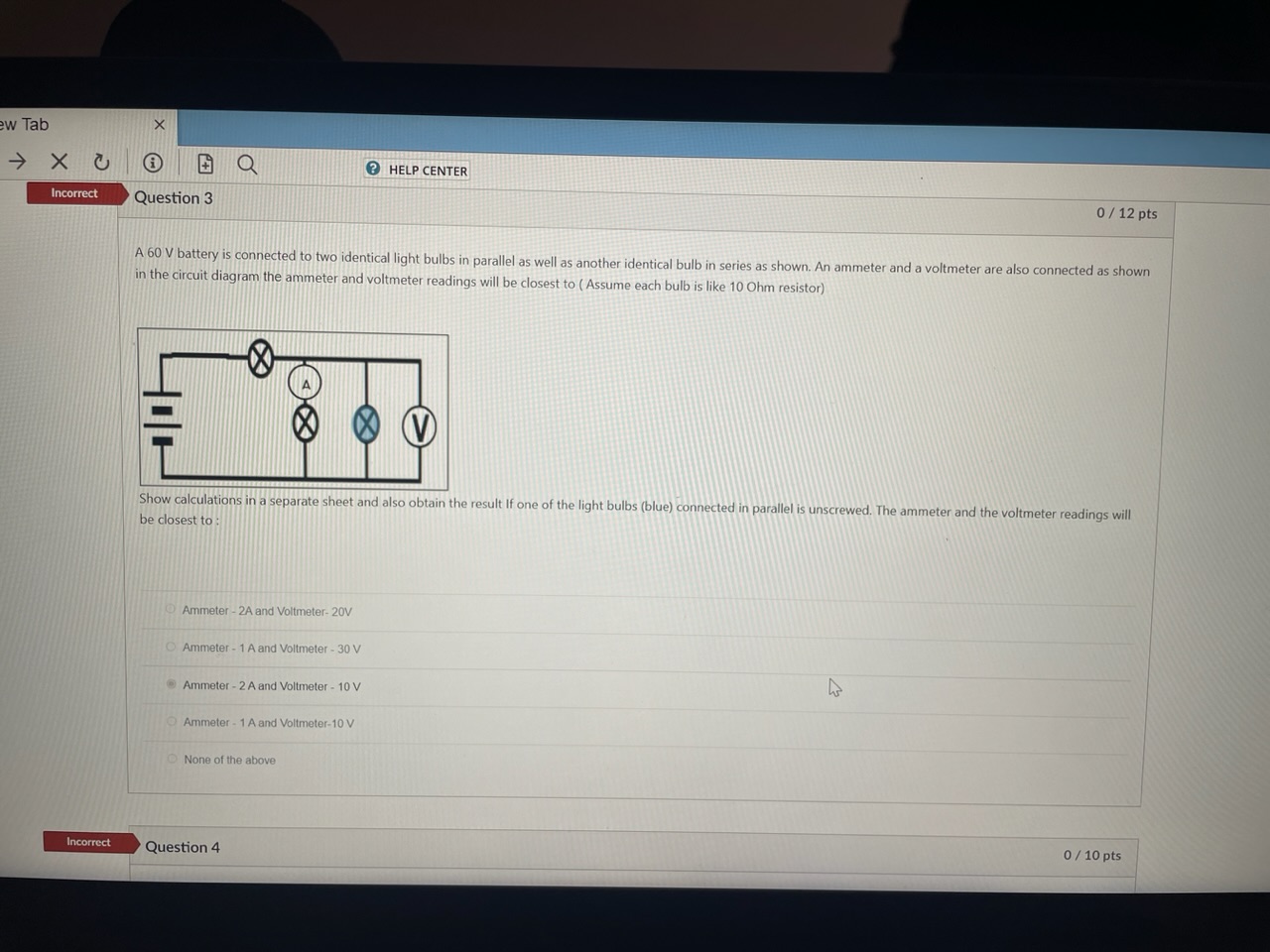 Solved For the circuit diagram shown below, the voltmeter | Chegg.com
