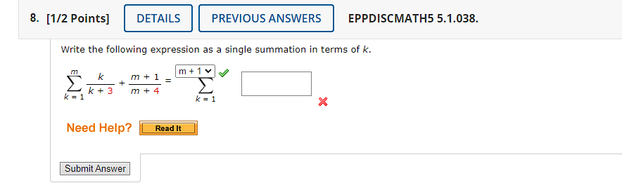 Solved Write the following expression as a single summation | Chegg.com