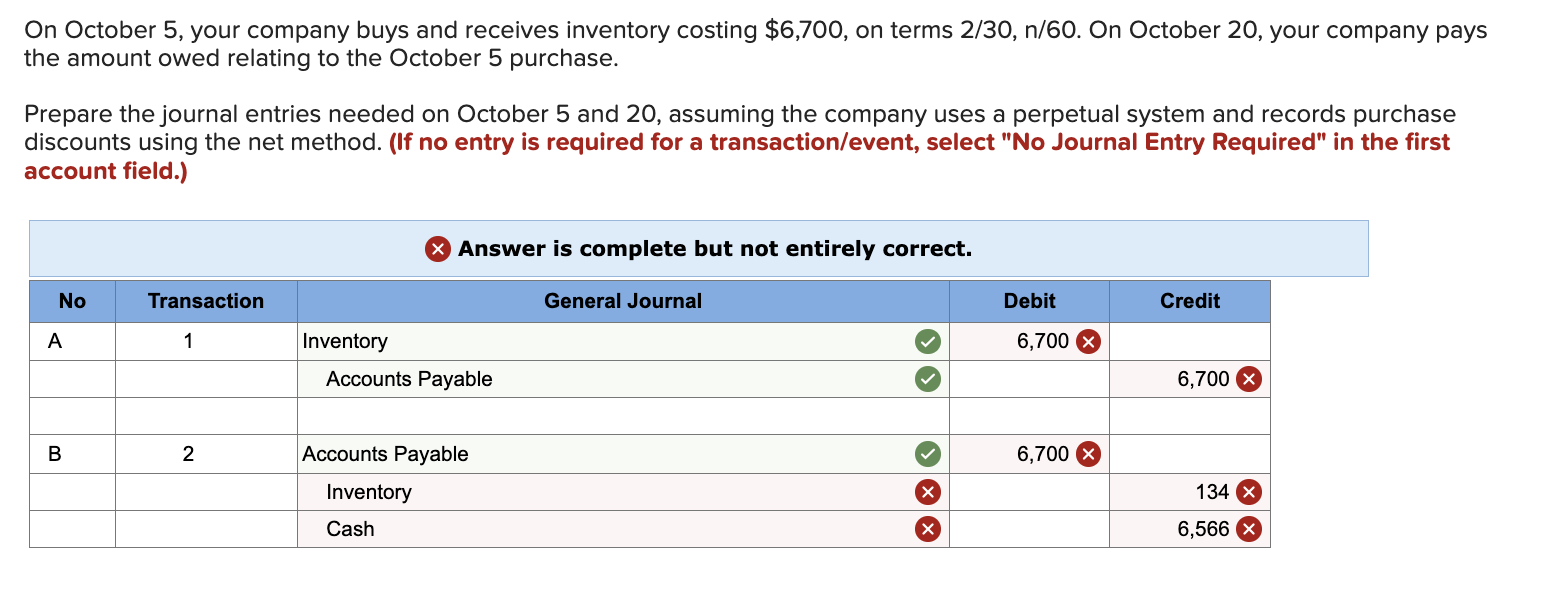 Solved On October 5 , your company buys and receives | Chegg.com