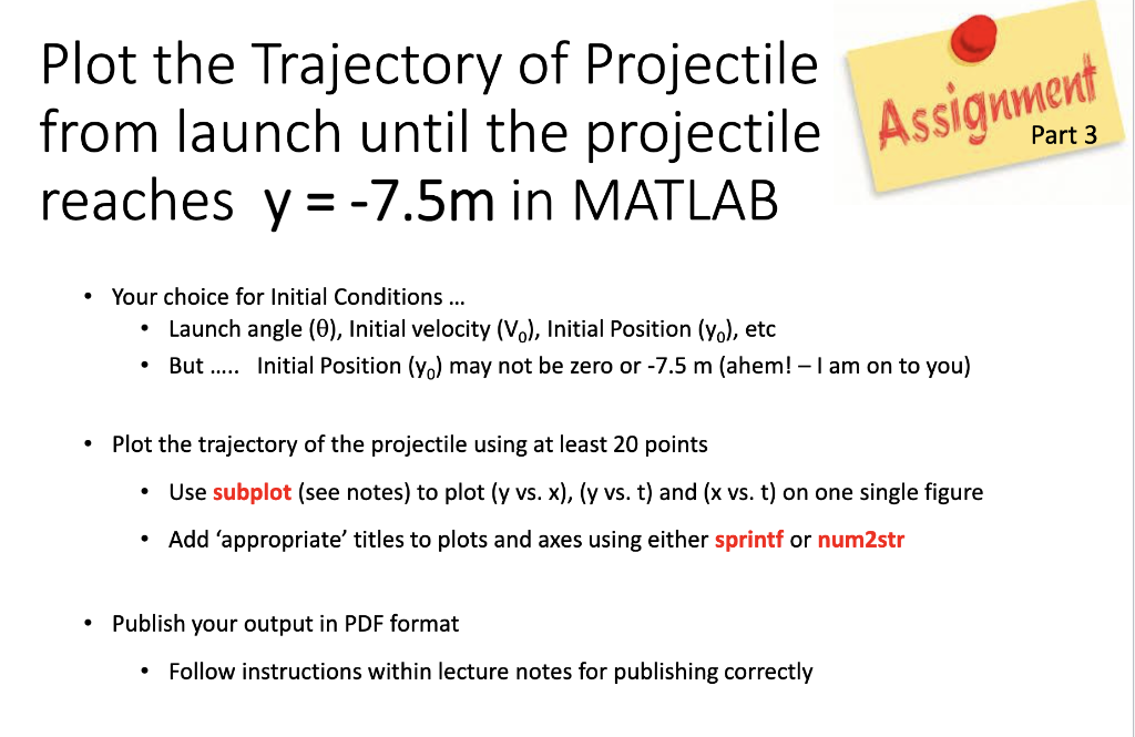 Solved Plot the Trajectory of Projectile from launch until | Chegg.com Solved Plot the Trajectory of Projectile from launch until | Chegg.com