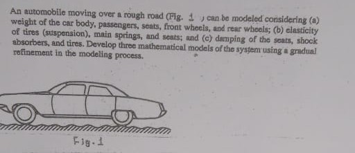 Solved An automobile moving over a rough road (Fig. jcan be | Chegg.com