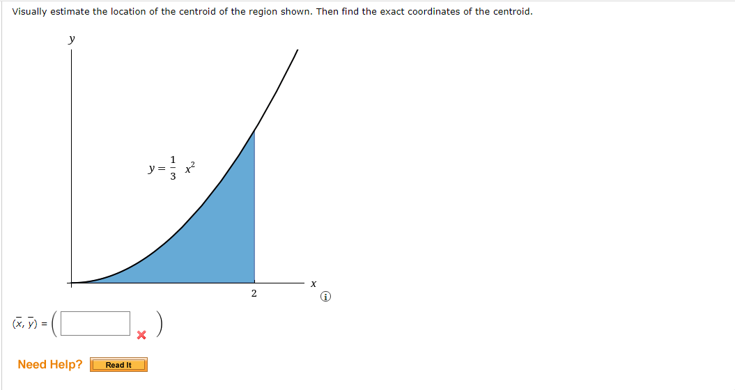 Solved Visually estimate the location of the centroid of the | Chegg.com