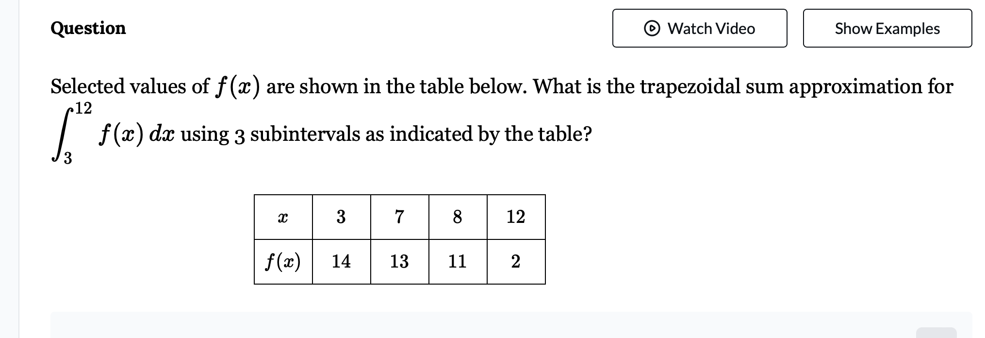 Solved QuestionSelected values of f(x) ﻿are shown in the | Chegg.com