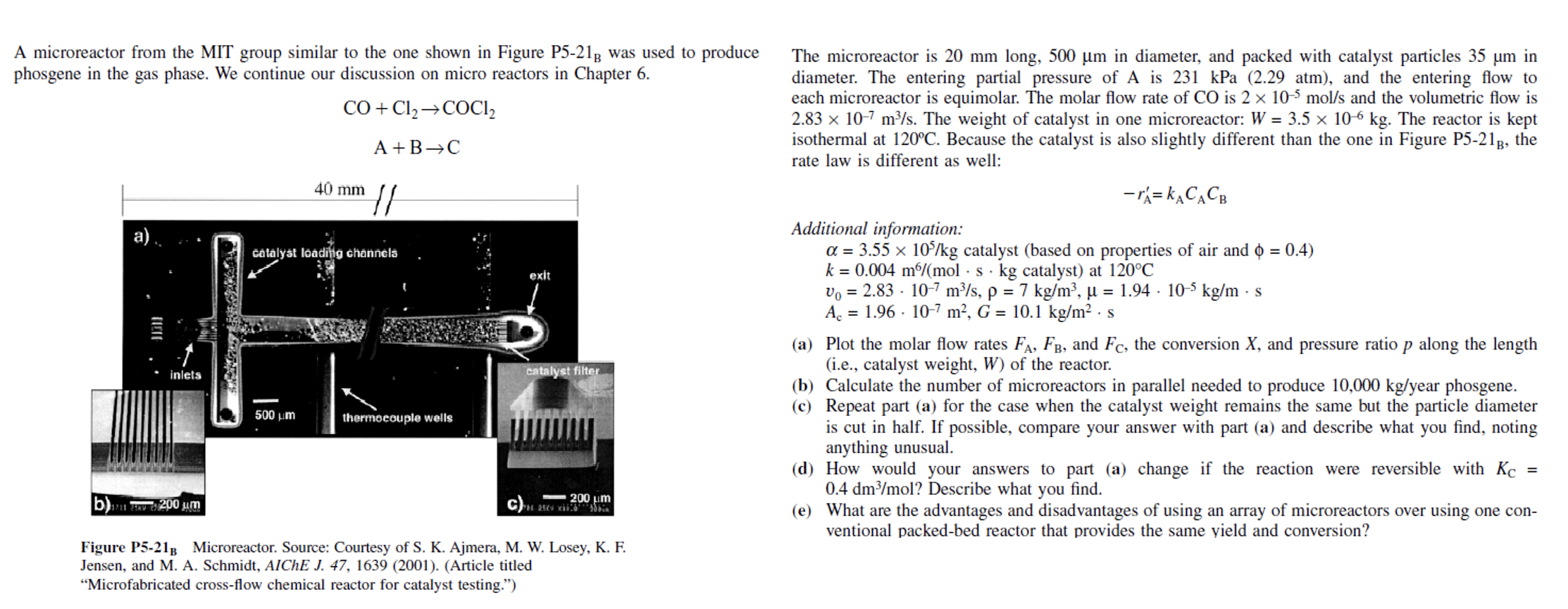 Solved A microreactor from the MIT group similar to the one | Chegg.com