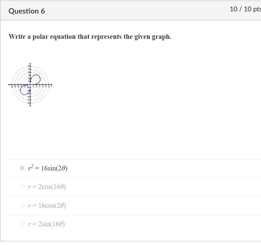 Solved Write a polar equation that represents the given | Chegg.com
