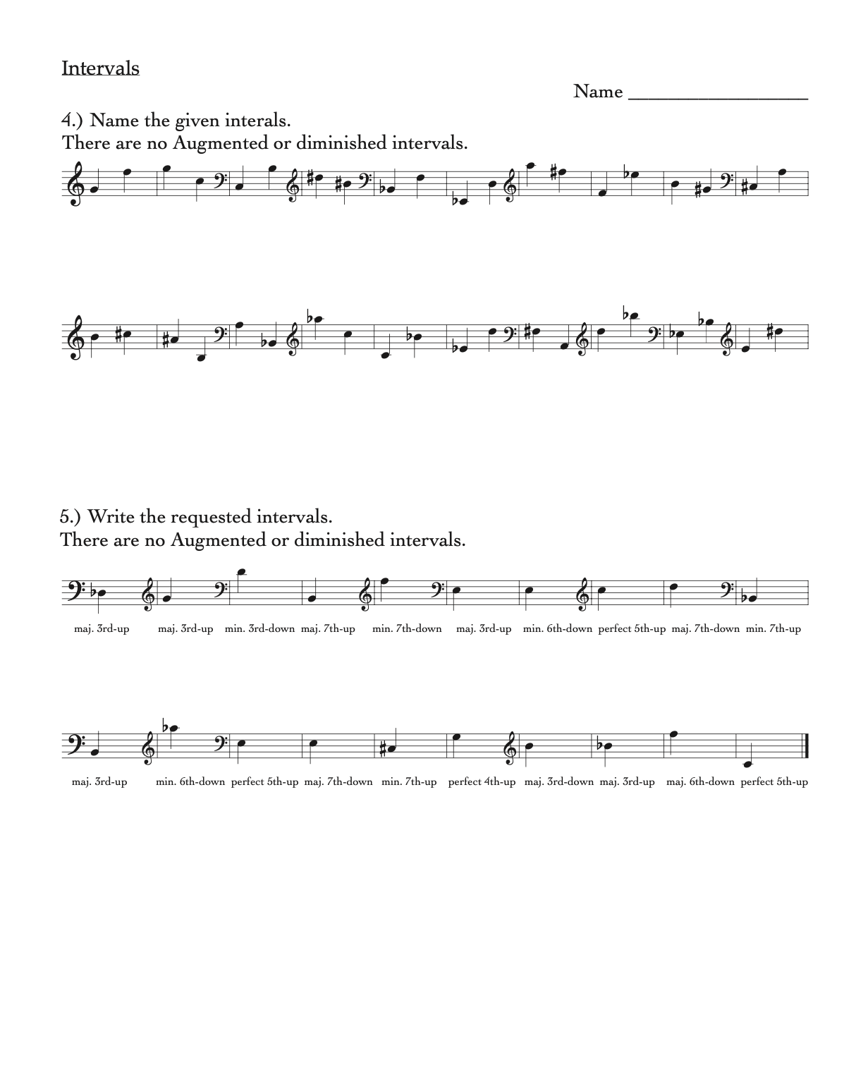 Intervals4.) ﻿Name the given interals.NameThere are | Chegg.com