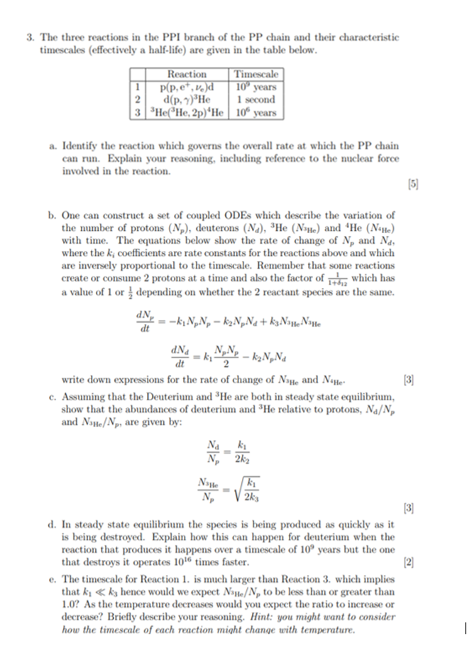 3. The three reactions in the PPI branch of the PP | Chegg.com