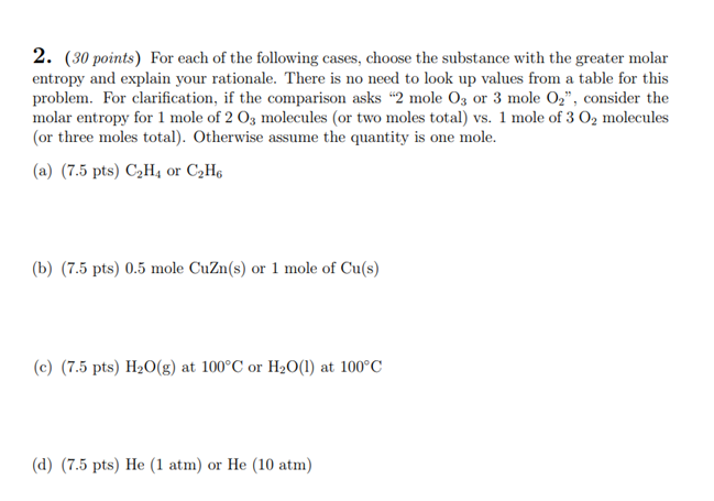 Solved 2. (30 points) For each of the following cases, | Chegg.com