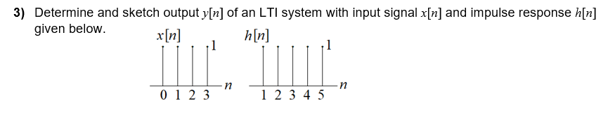 Solved 3) Determine and sketch output y[n] of an LTI system | Chegg.com