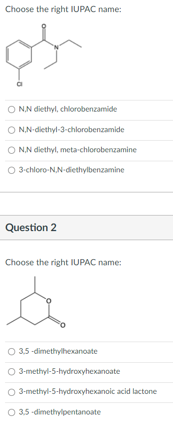 Solved Choose the right IUPAC name: os ON.N diethyl | Chegg.com