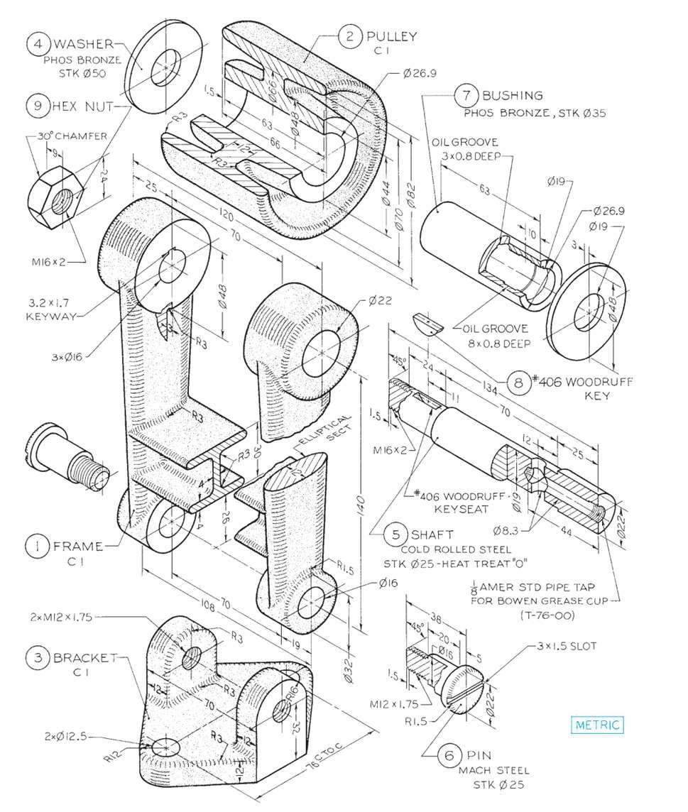Solved DRAWING REQUIREMENTS Prepare a complete set of | Chegg.com