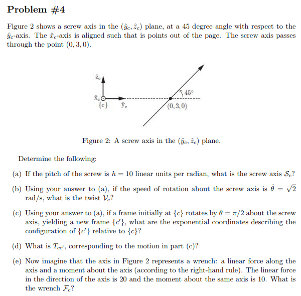 Problem #4 Figure 2 shows a screw axis in the (ie, | Chegg.com