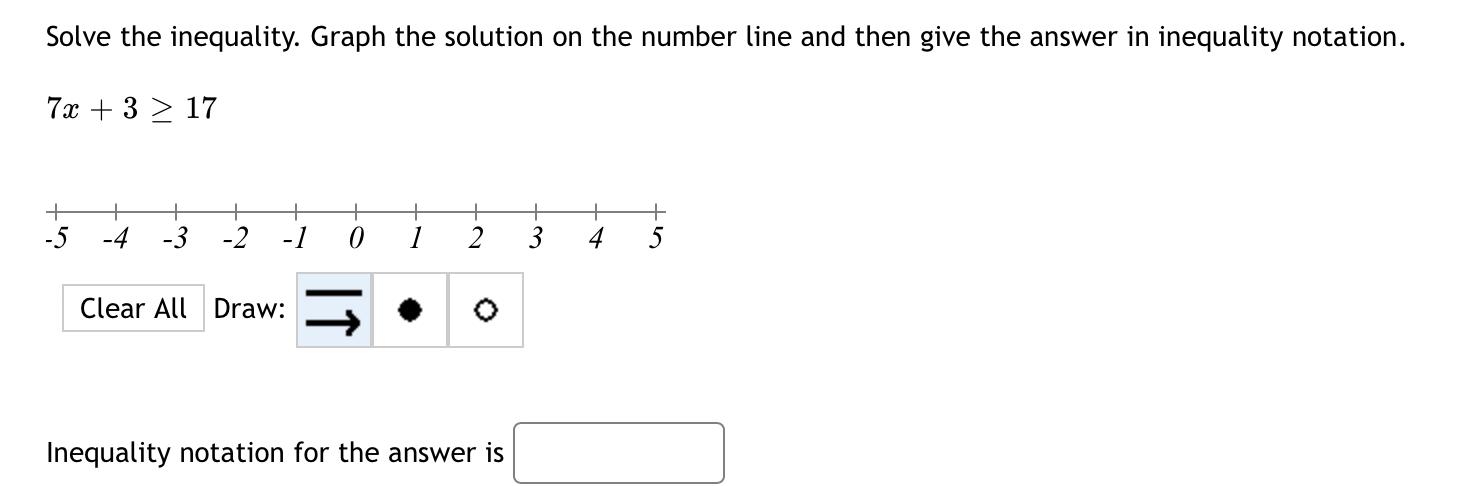 Solved Solve the inequality. Graph the solution on the | Chegg.com