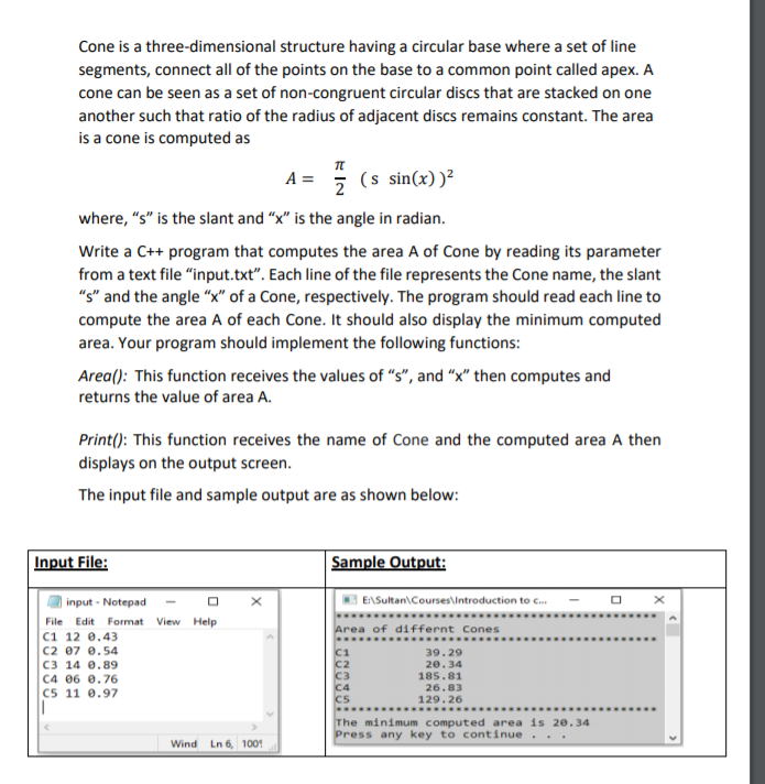 Solved Cone is a three-dimensional structure having a | Chegg.com