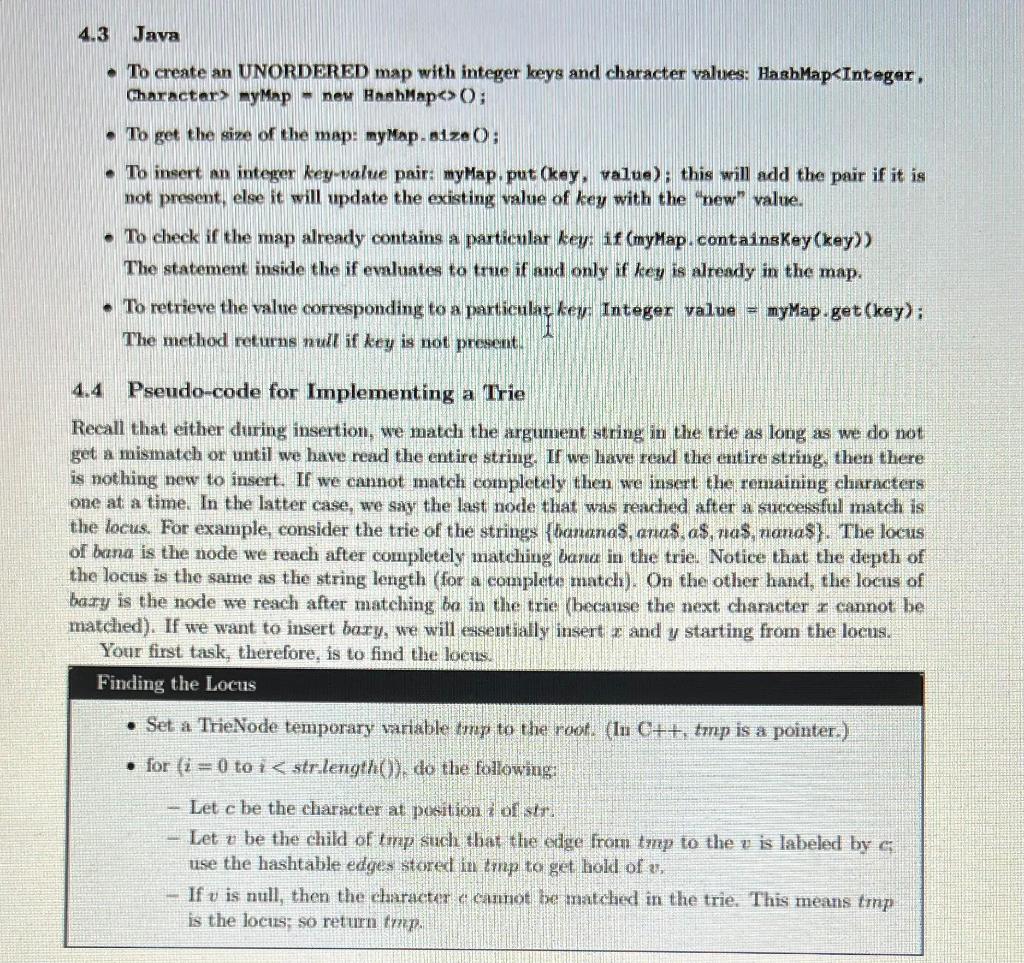 Solved TRIE.JAVA DO NOT TAKE ANSWERS FROM OTHER EXPERTS, | Chegg.com