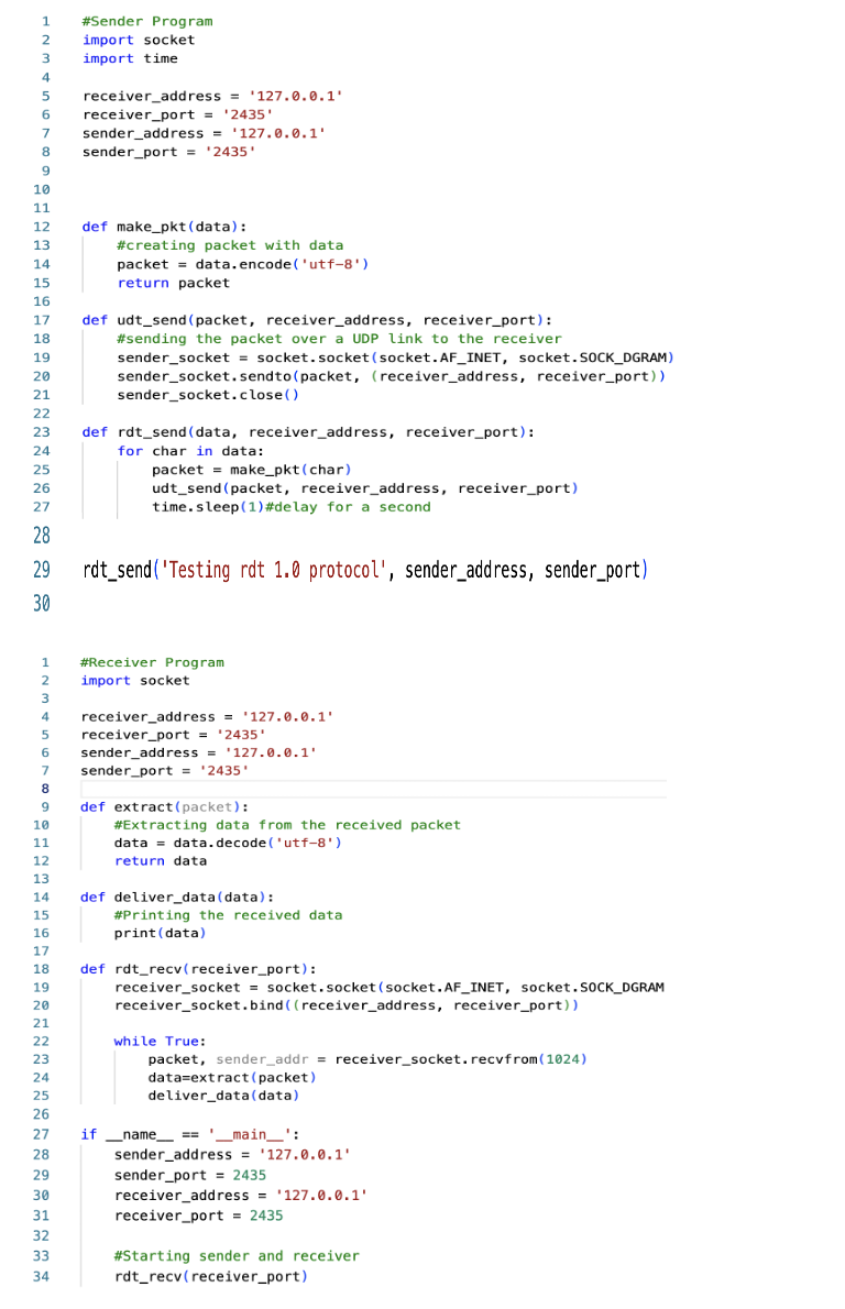 Solved #Sender Programimport socketimport | Chegg.com