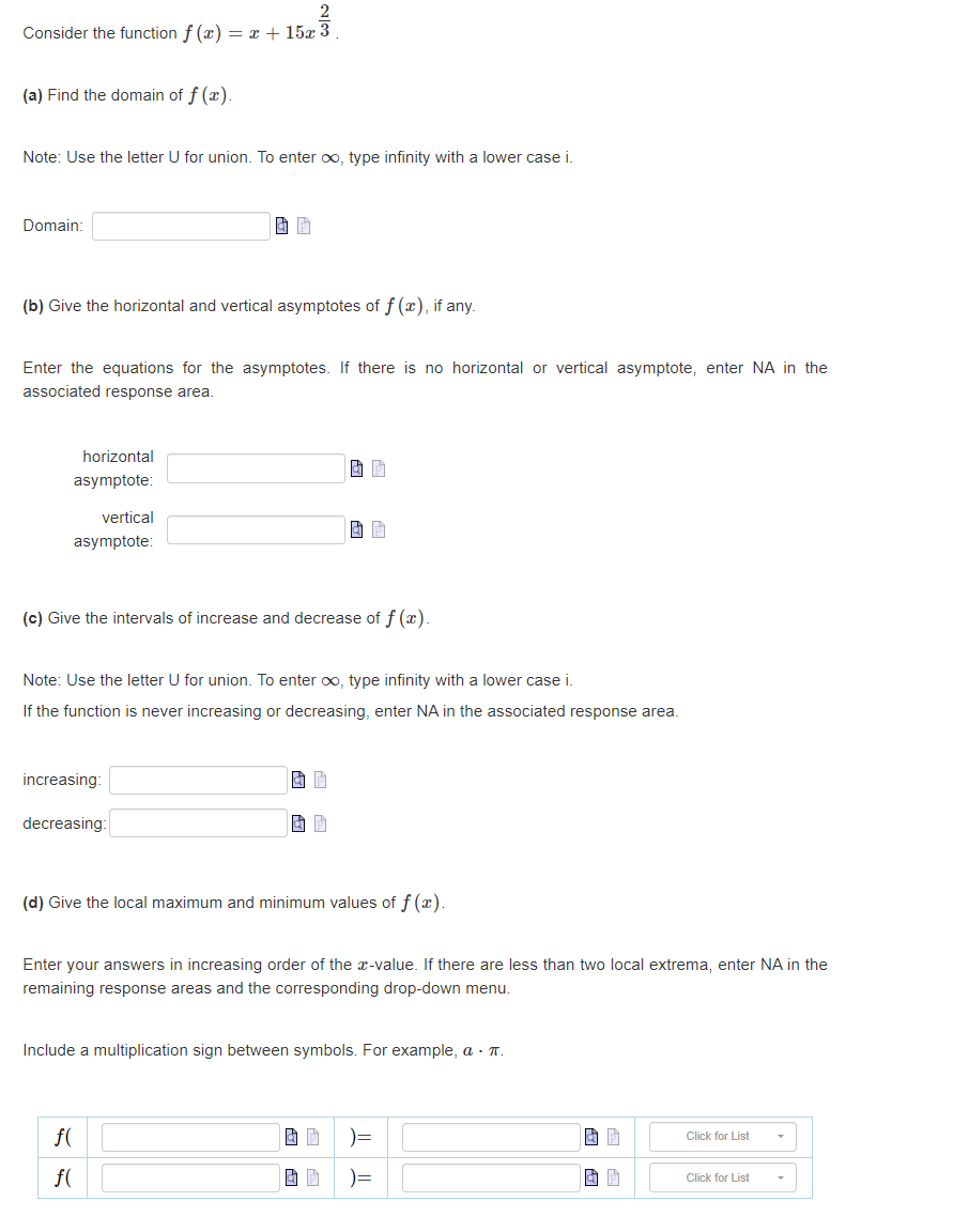Solved Consider the function f(x)=x+15x32. (a) Find the | Chegg.com